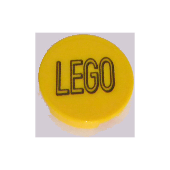 LEGO Tile 2 x 2 Round with Black 'LEGO' Sticker with Bottom Stud Holder ...