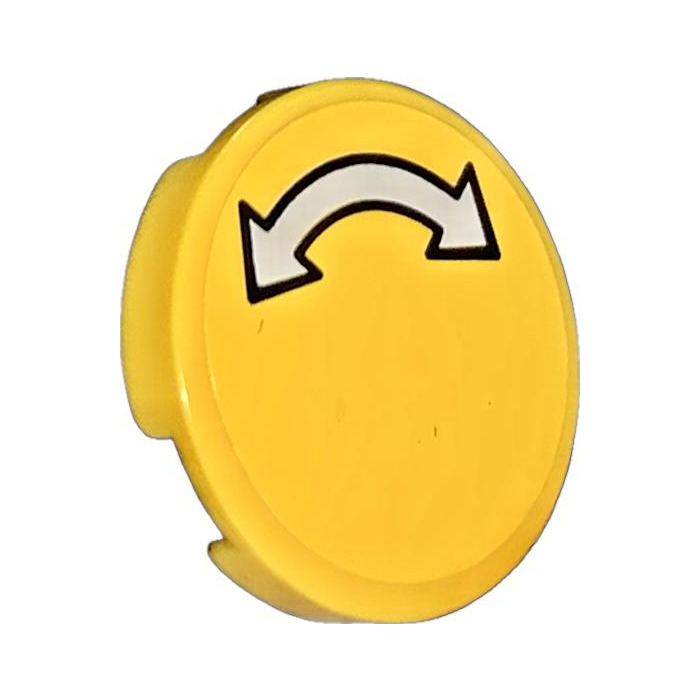 LEGO Tile 2 x 2 Round with Double Arrow with Black Border Sticker with ...