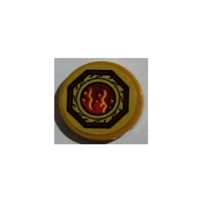 LEGO Tile 2 x 2 Round with Flames Sticker with Bottom Stud Holder ...