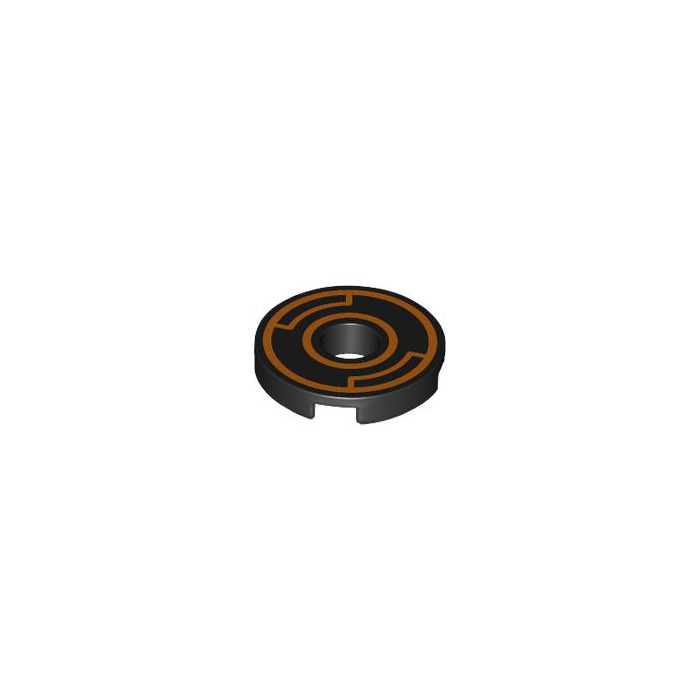 LEGO Tile 2 x 2 Round with Hole in Center with Hubcap with Orange ...