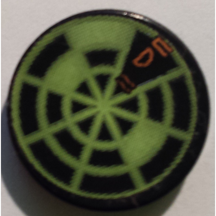 LEGO Tile 2 x 2 Round with Holographic Radar Sticker with "X" Bottom ...