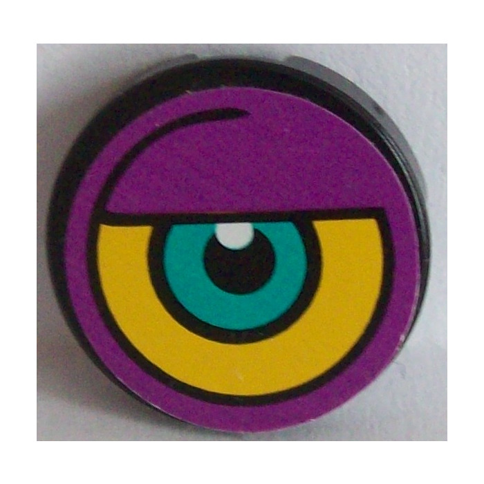 LEGO Tile 2 x 2 Round with Left Eye Sticker with "X" Bottom (4150 ...