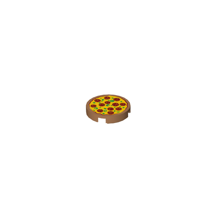 LEGO Tile 2 x 2 Round with Pizza with Pepperoni with "X" Bottom (14769 ...