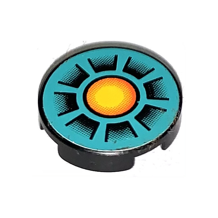 LEGO Tile 2 x 2 Round with Power and Exhaust Vents Sticker with "X ...