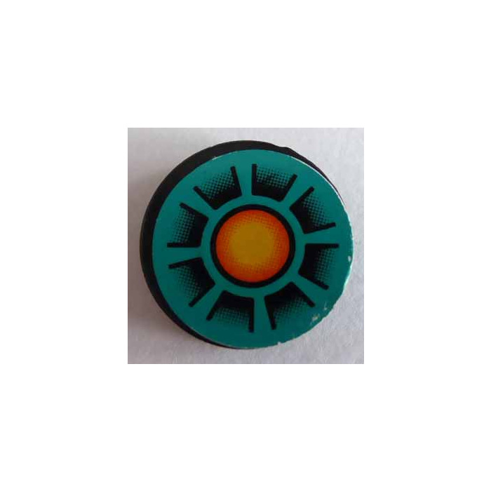 LEGO Tile 2 x 2 Round with Power and Exhaust Vents Sticker with "X ...