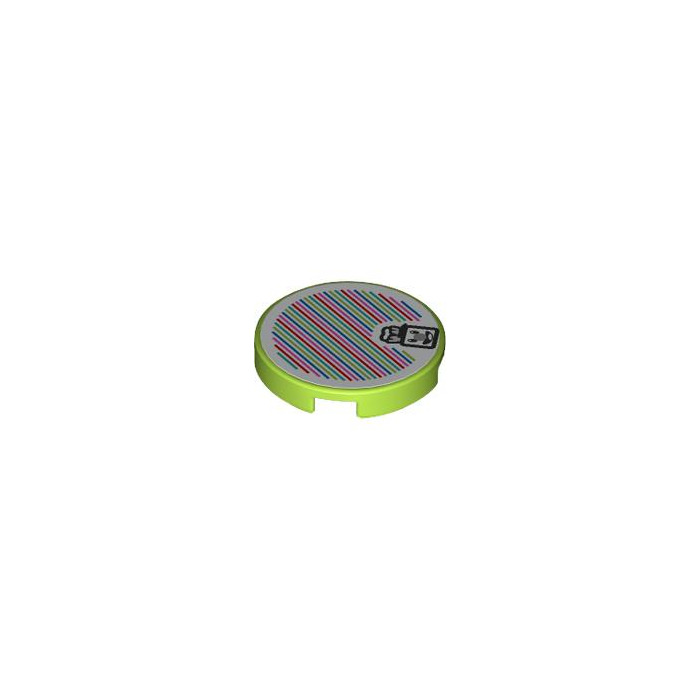 LEGO Tile 2 x 2 Round with Prince Florian Scanner Code with Bottom Stud ...