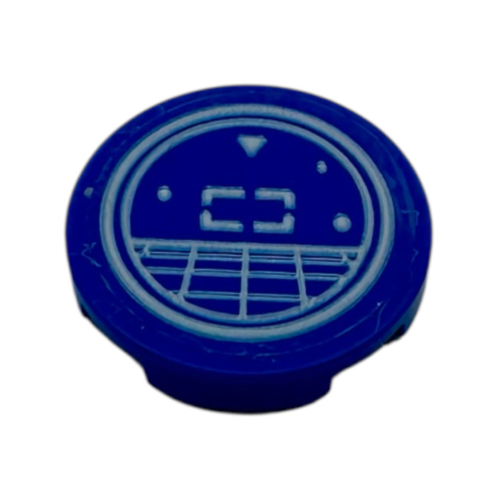LEGO Tile 2 x 2 Round with radar with crosshairs and grid Sticker with ...
