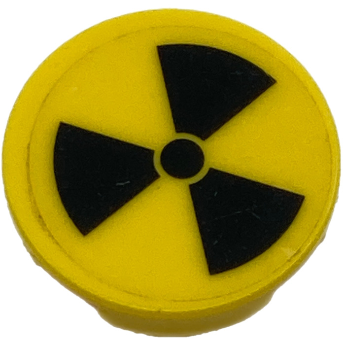LEGO Tile 2 x 2 Round with Radioactivity Warning Sticker with "X ...