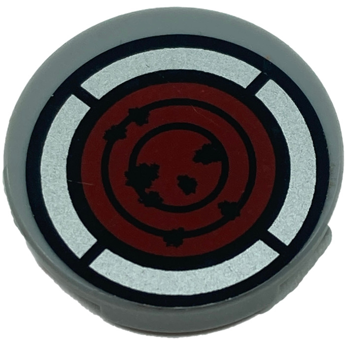 LEGO Tile 2 x 2 Round with Red Radar Screen Sticker with "X" Bottom ...