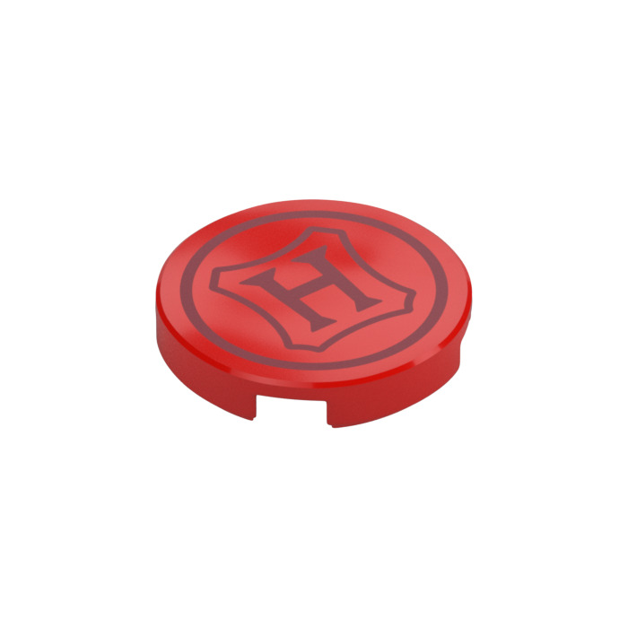 LEGO Tile 2 x 2 Round with Seal with Hogwarts ‘H’ with Bottom Stud ...