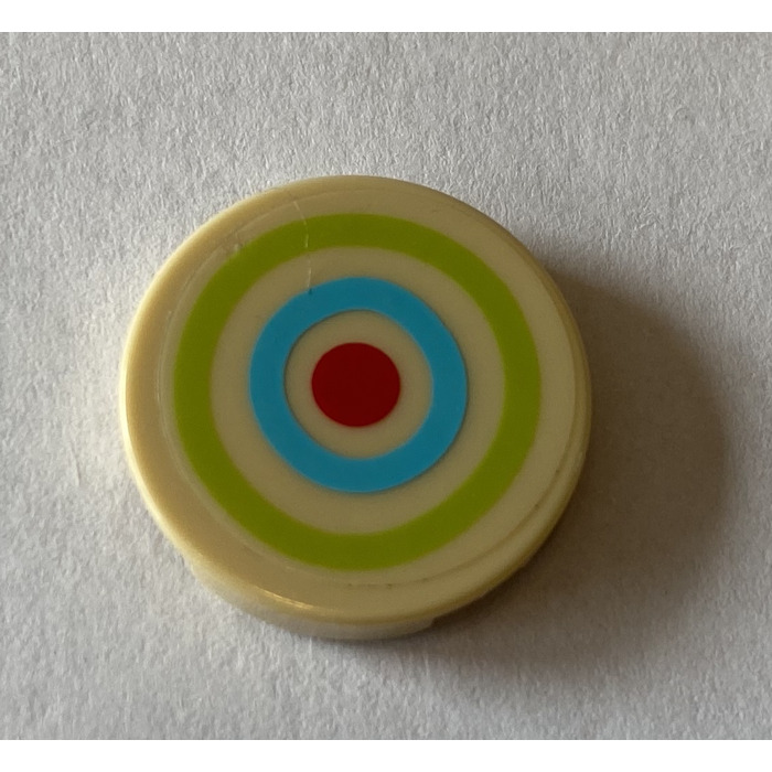LEGO Tile 2 x 2 Round with target pattern Sticker with Bottom Stud ...