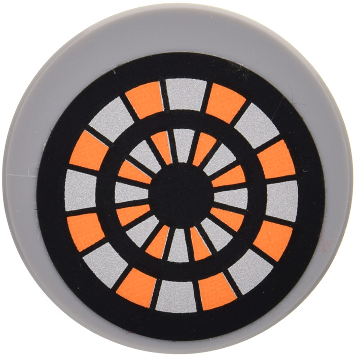 LEGO Tile 2 x 2 Round with Target Sticker with Bottom Stud Holder ...