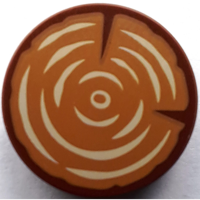 LEGO Tile 2 x 2 Round with Tree Trunk Wood Grain Pattern with Bottom ...