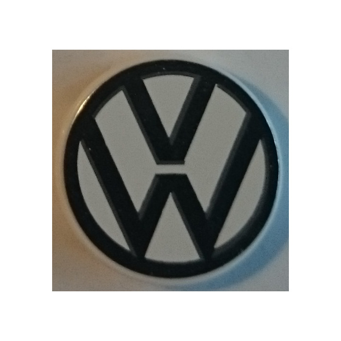 LEGO Tile 2 x 2 Round with VW Logo Sticker with "X" Bottom (4150 ...