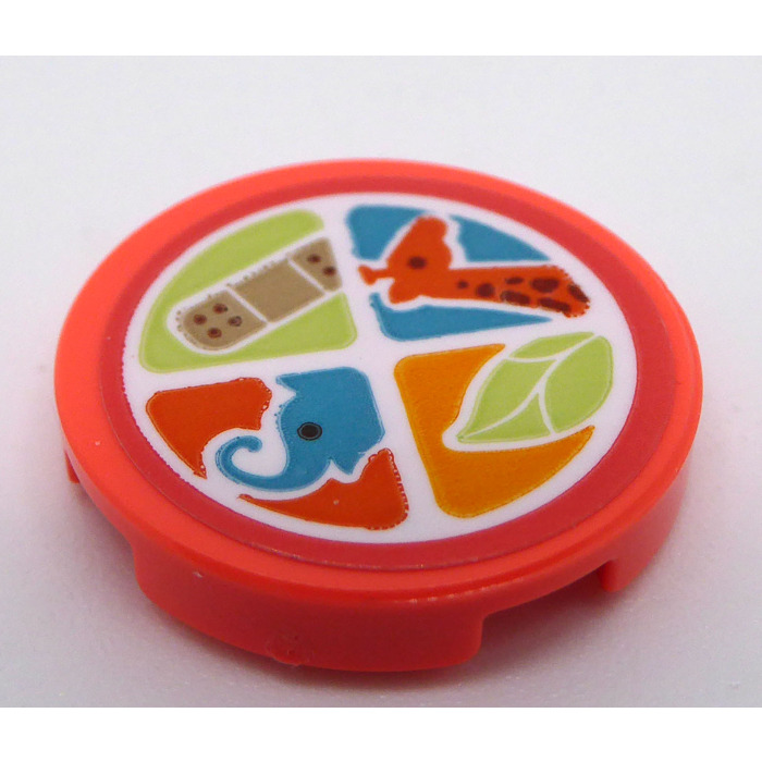 LEGO Tile 2 x 2 Round with Wildlife Rescue Logo Sticker with Bottom ...