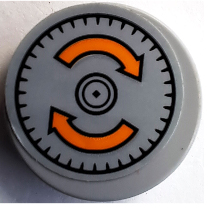 LEGO Tile 2 x 2 Round with Yellow Arrows Sticker with Bottom Stud ...