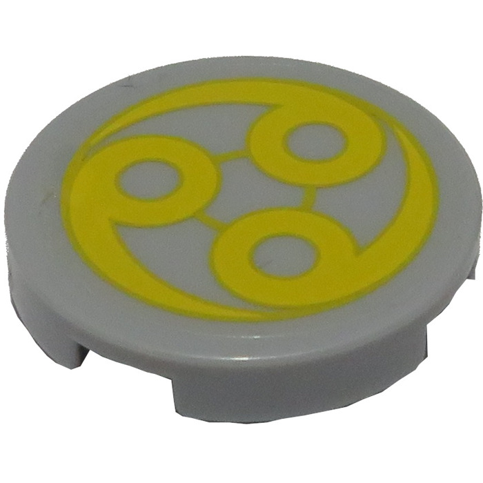 LEGO Tile 2 x 2 Round with Yellow Circles Sticker with "X" Bottom (4150 ...