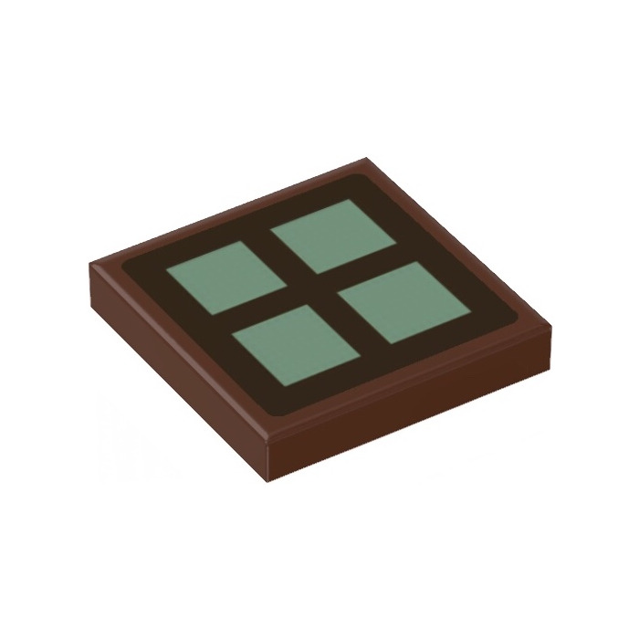LEGO Tile 2 x 2 with 4 Glass Panes Sticker with Groove (3068) | Brick ...
