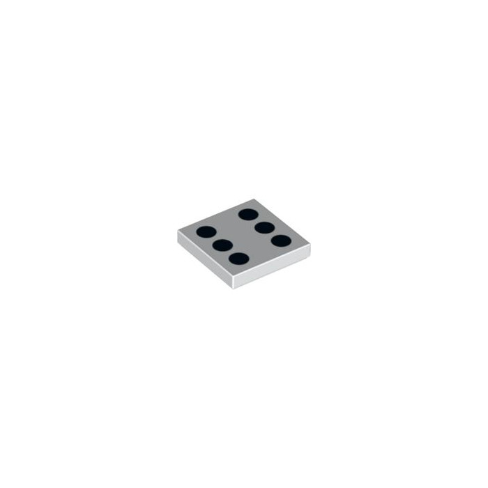 LEGO Tile 2 x 2 with 6 Black Dots (Dice) with Groove (3068 / 87099 ...