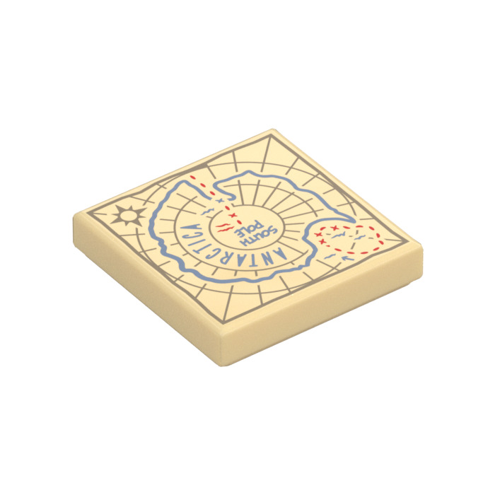 LEGO Tile 2 x 2 with Antarctica Map with Groove (3068 / 110230) | Brick ...