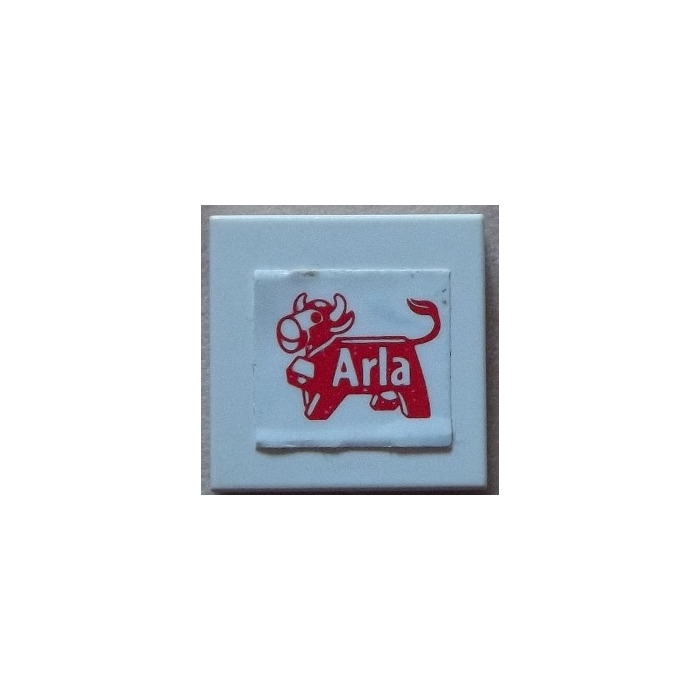 LEGO Tile 2 x 2 with Arla Dairy Logo Sticker with Groove (3068) | Brick ...
