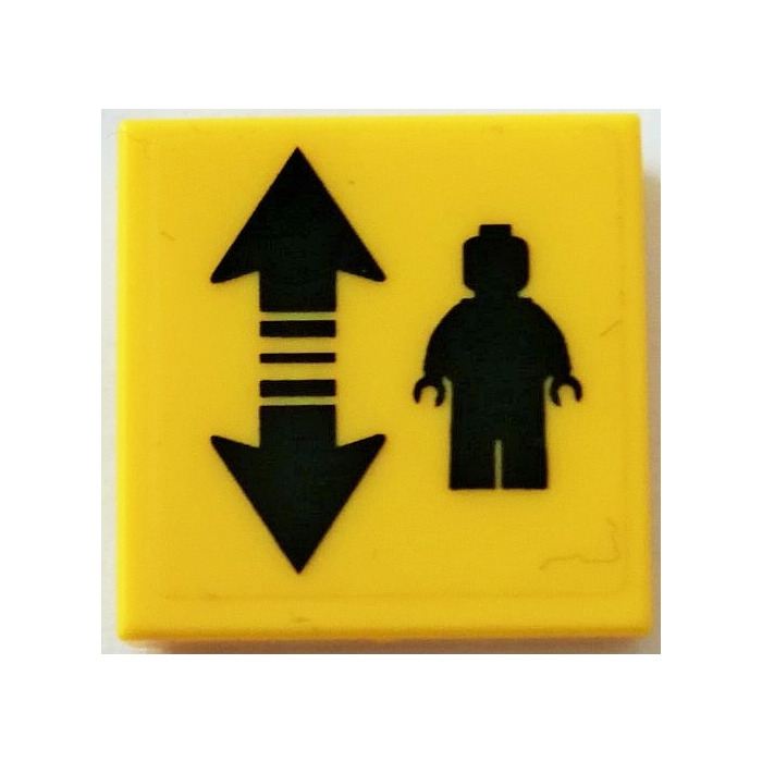 LEGO Tile 2 x 2 with Arrows and Minifig Sticker with Groove (3068 ...