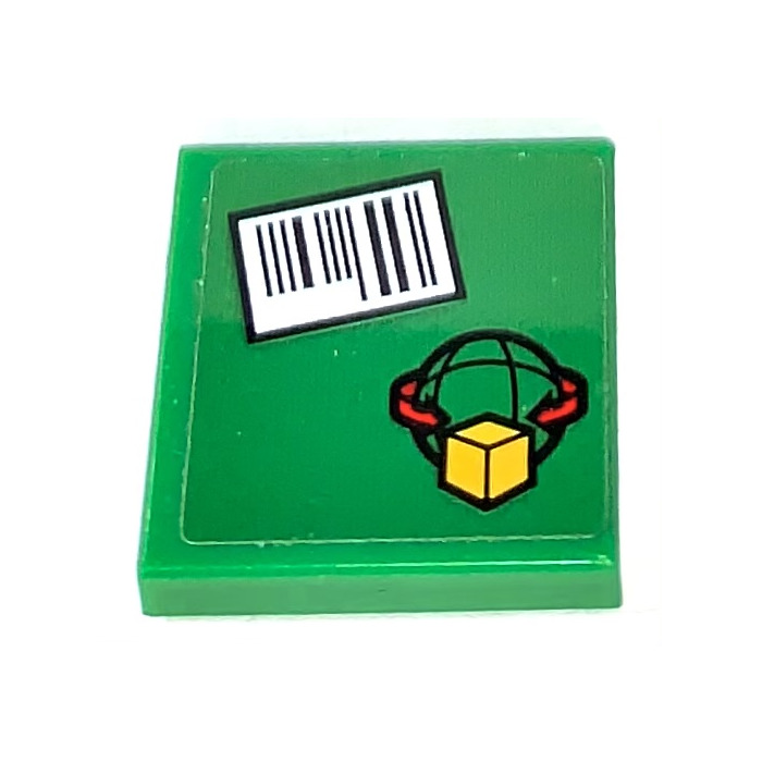 LEGO Tile 2 x 2 with Barcode and Cargo Logo Sticker with Groove (3068 ...