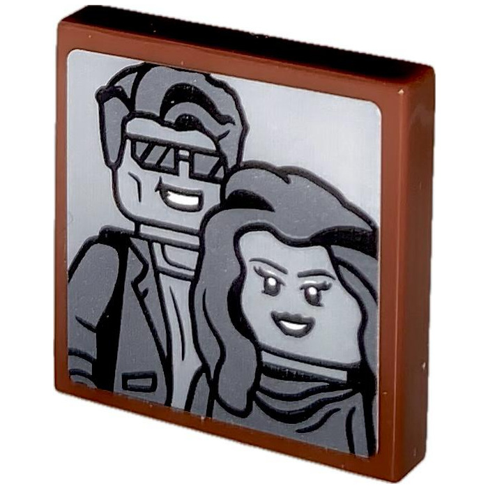 LEGO Tile 2 x 2 with Black and White Photo of Couple Sticker with ...