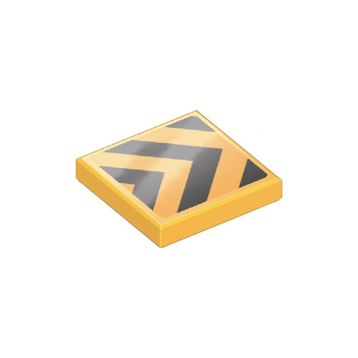 LEGO Tile 2 x 2 with Black Chevrons Sticker with Groove (3068) | Brick ...