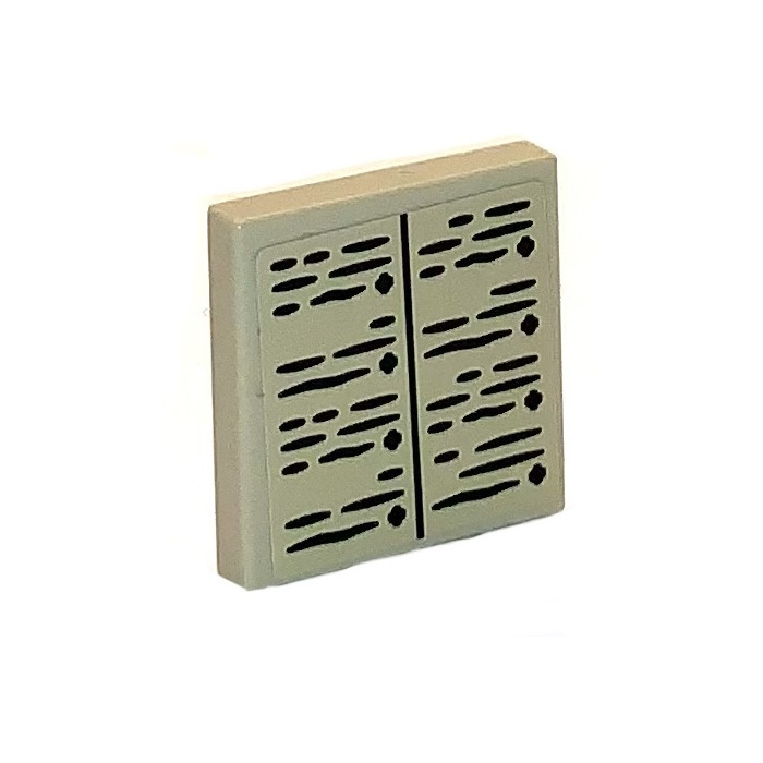 LEGO Tile 2 x 2 with Black Writing Lines Sticker with Groove (3068 ...