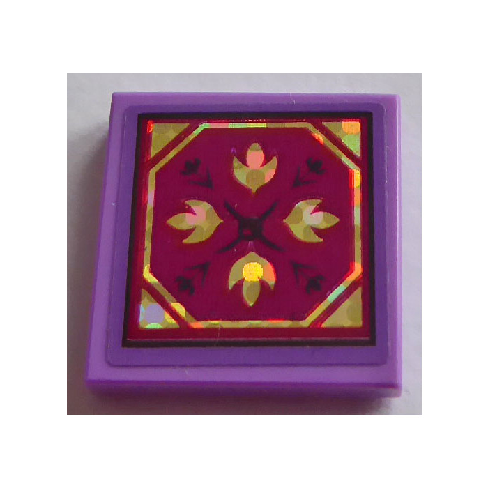 LEGO Tile 2 x 2 with Border with Four Triangles Sticker with Groove ...