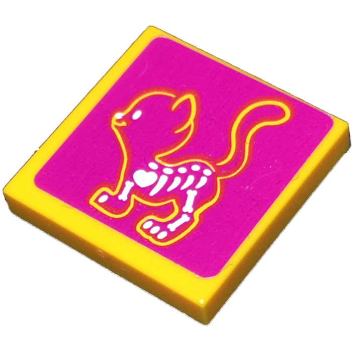 LEGO Tile 2 x 2 with Cat X-Ray Sticker with Groove (3068) | Brick Owl ...