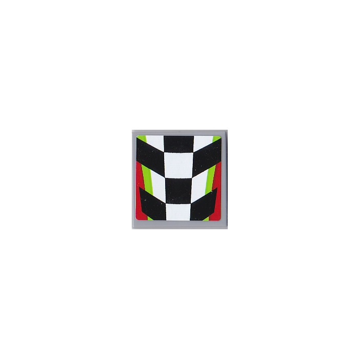 LEGO Tile 2 x 2 with Checkered Pattern 4433 Sticker with Groove (3068 ...