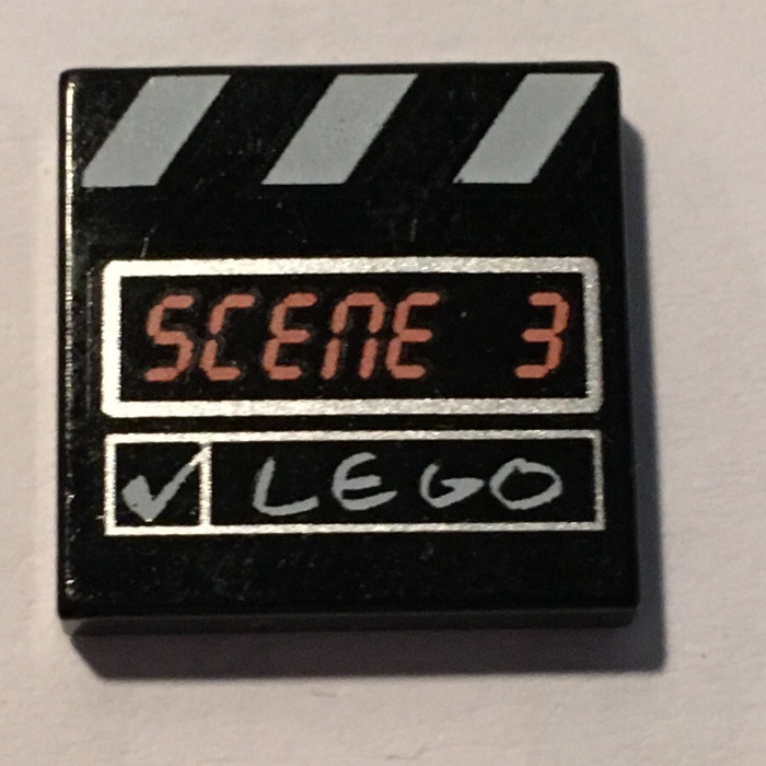 LEGO Tile 2 x 2 with Clapboard, Scene 3 with Groove (3068 / 84507 ...