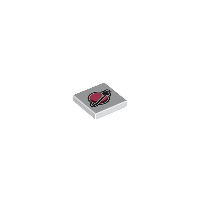 LEGO Tile 2 x 2 with Classic Space Logo with Pink Planet with Groove ...
