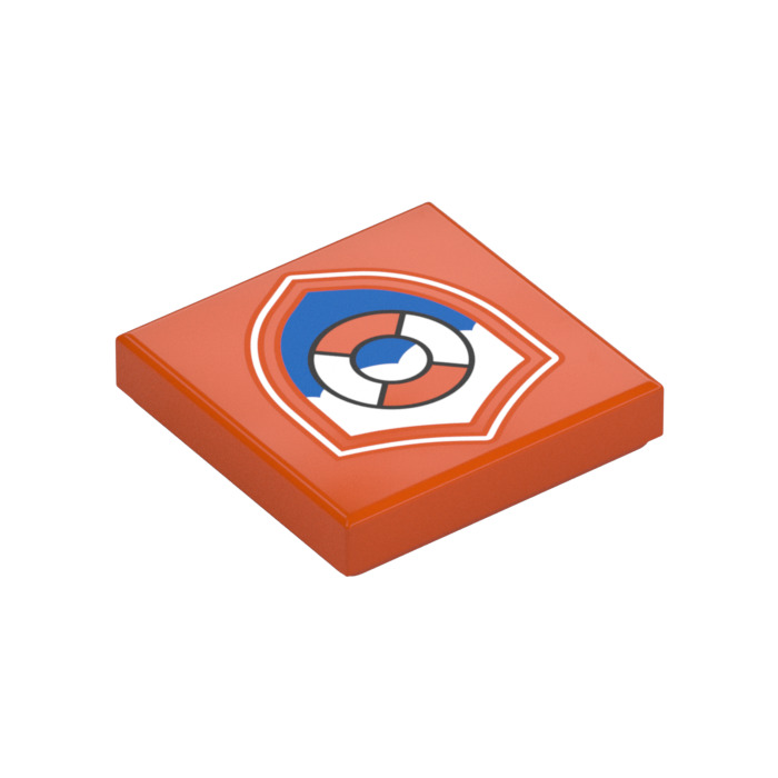 LEGO Tile 2 x 2 with Coast Guard Logo Badge with Groove (3068) | Brick ...