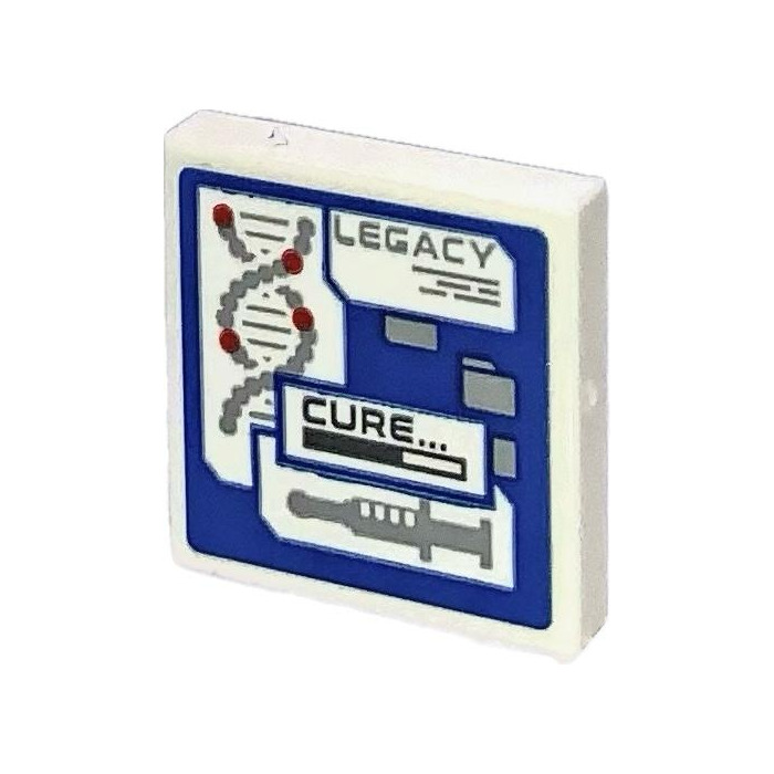 LEGO Tile 2 x 2 with Computer Screen Legacy Cure Sticker with Groove ...