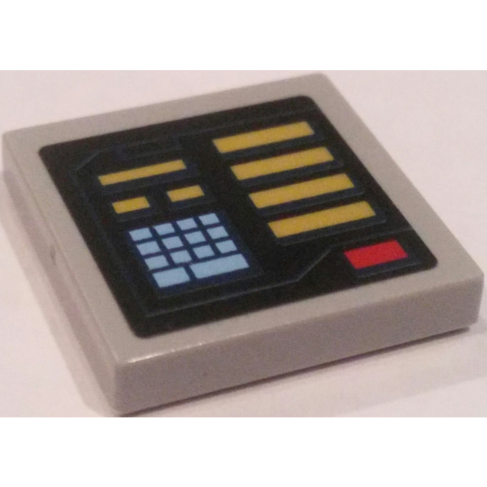 LEGO Tile 2 x 2 with Control Panel 6860 Sticker with Groove (3068 ...