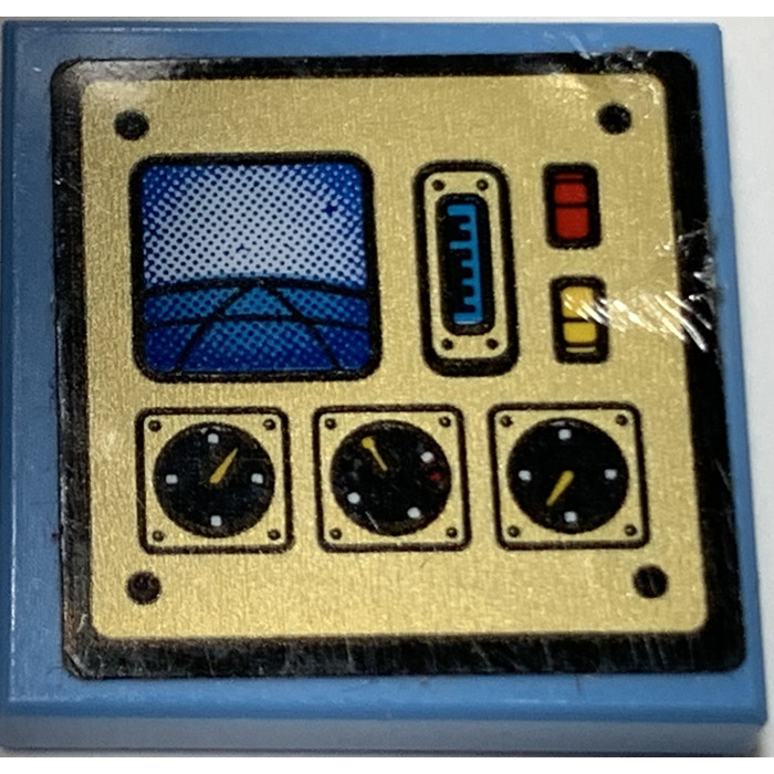 LEGO Tile 2 x 2 with Control Panel Sticker with Groove (3068) | Brick ...