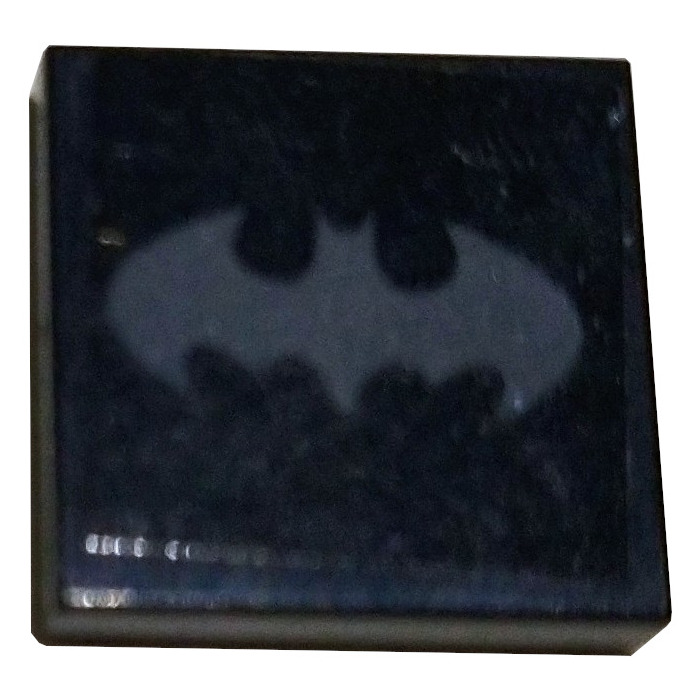 LEGO Tile 2 x 2 with Dark grey batman logo Sticker with Groove (3068 ...