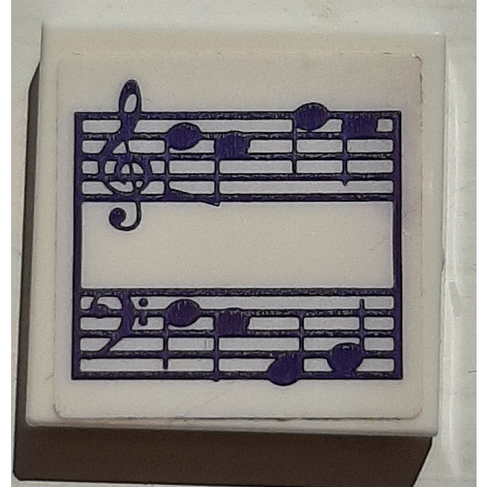 LEGO Tile 2 x 2 with Dark Purple Music Notes and Lines Sticker with ...