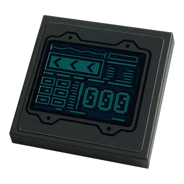 LEGO Tile 2 x 2 with Display Screen, '000' Sticker with Groove (3068 ...