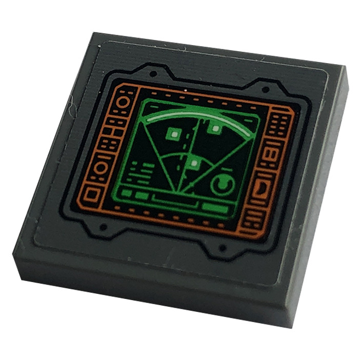 LEGO Tile 2 x 2 with Display Screen, Radar, Controls Sticker with ...