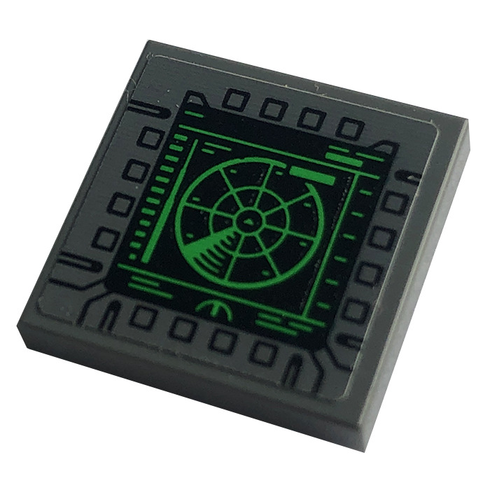 LEGO Tile 2 x 2 with Display Screen, Radar Sticker with Groove (3068 ...