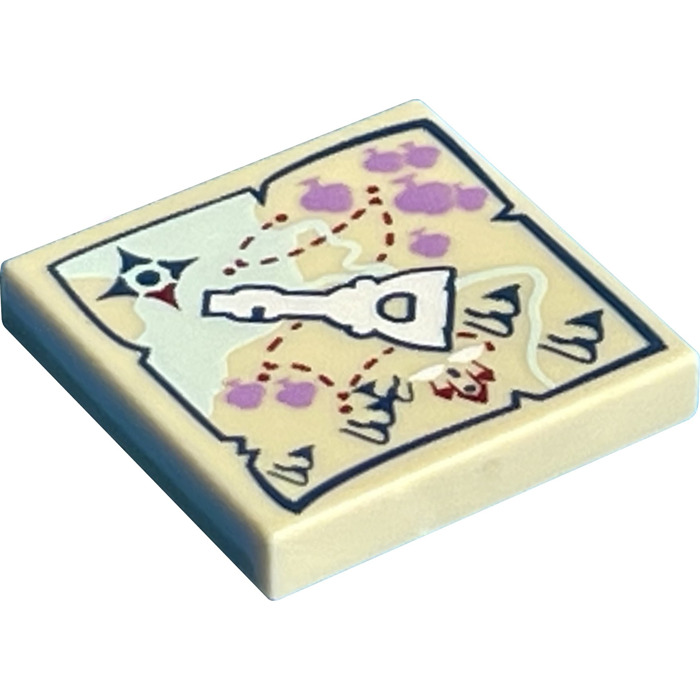 LEGO Tile 2 x 2 with Elves Map and Key with Groove (3068 / 20306 ...