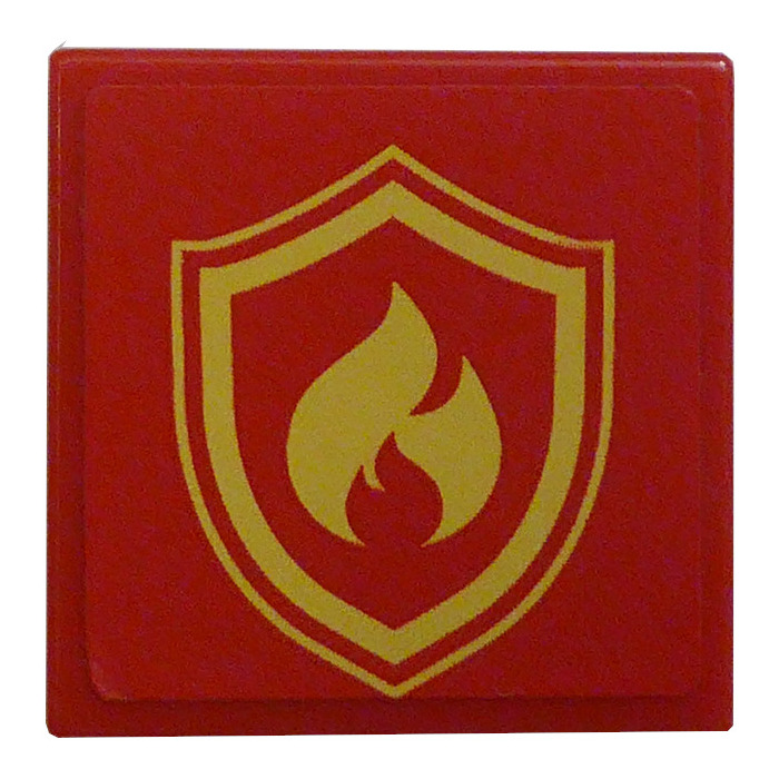 LEGO Tile 2 x 2 with Fire Logo Badge Sticker with Groove (3068) | Brick ...