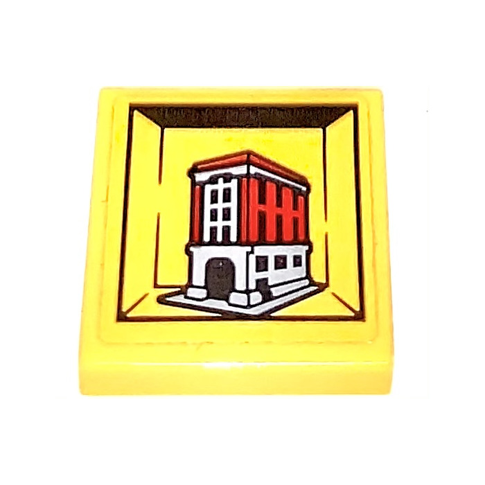 LEGO Tile 2 x 2 with Firehouse Pattern Sticker with Groove (3068 ...