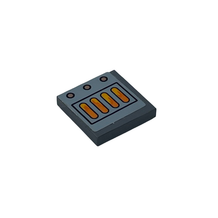 LEGO Tile 2 x 2 with Flames, Furnace Heater and Buttons Sticker with ...