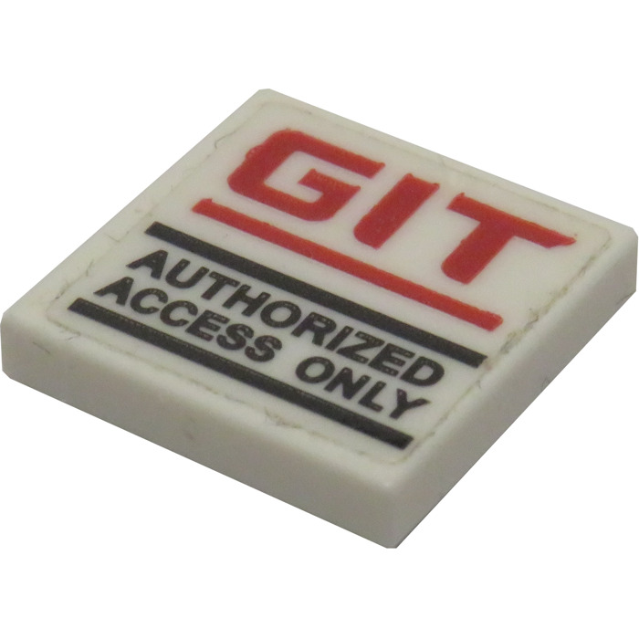 LEGO Tile 2 x 2 with 'GIT' and 'AUTHORIZED ACCESS ONLY' Sticker with ...