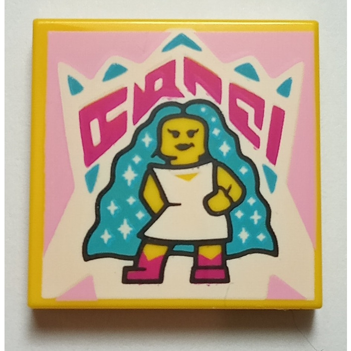 LEGO Tile 2 x 2 with Glam Poses print with Groove (3068) | Brick Owl ...